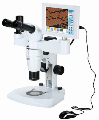China 8.4 Inch LCD Digital Zoom Stereo Microscope , Stereo Inspection Microscope 32X - 320X supplier